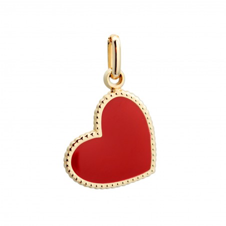 Pendentif original coeur perlé rouge à personnaliser - Petits Trésors